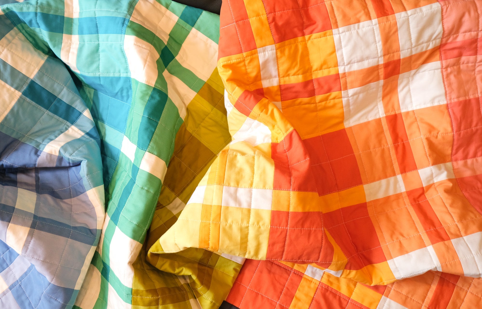 The Mini Plaid-ish Quilt - Rainbow Version – Kitchen Table Quilting