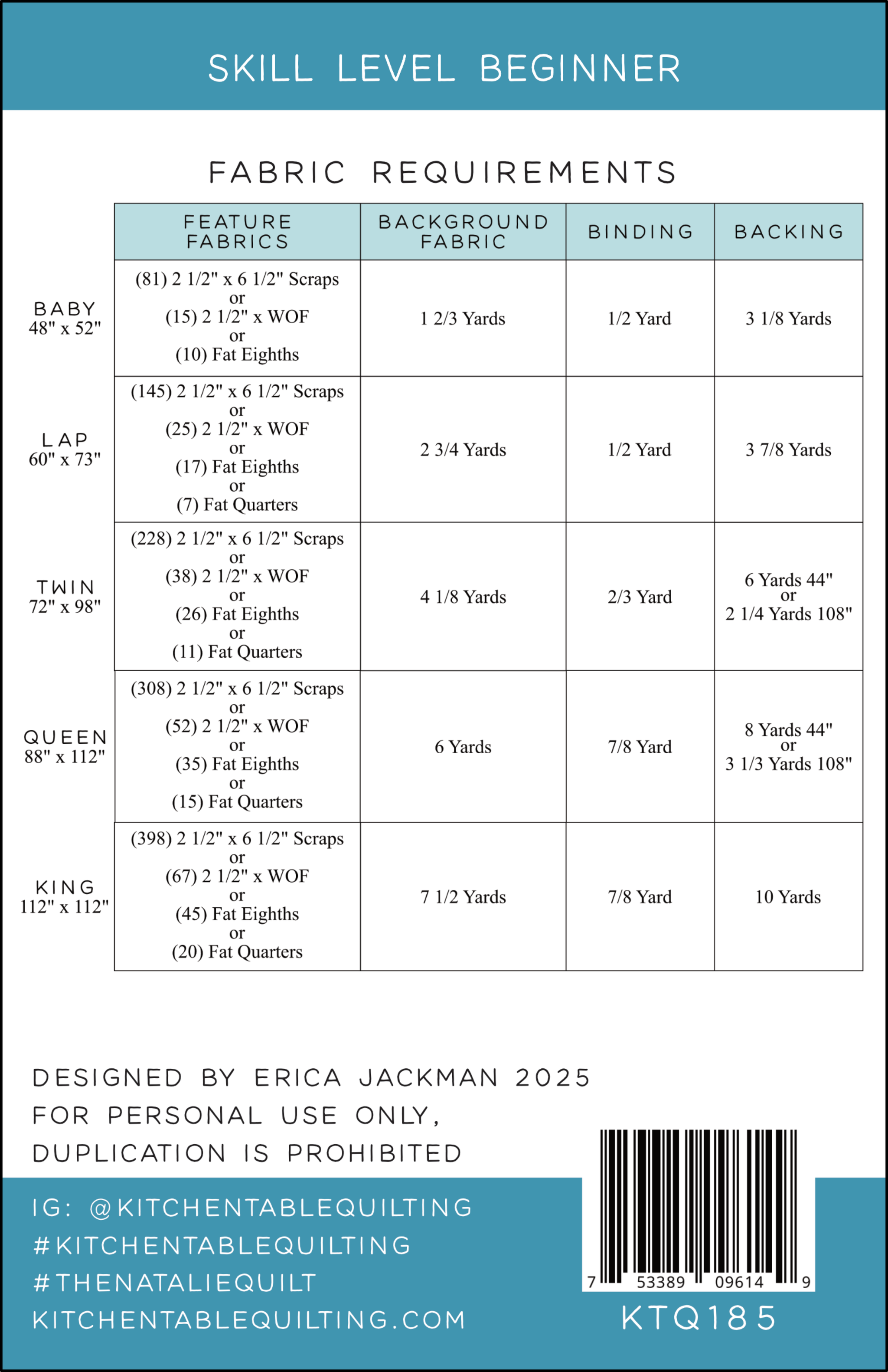 The Natalie Quilt PDF Pattern – Kitchen Table Quilting